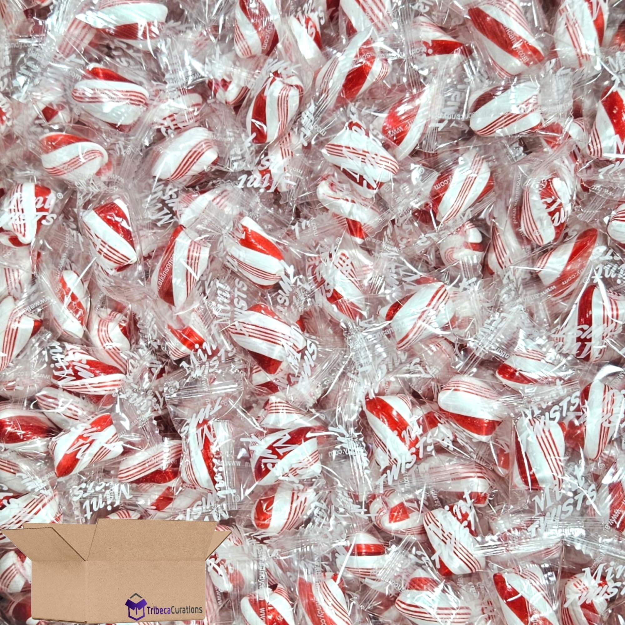 Red & White Cylinder Shaped Mint Candy Twists, 5 lb. - Walmart.com