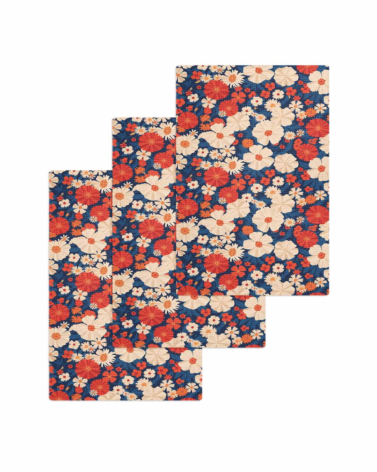 Red White Daisy Kitchen Dish Towels for Drying Dishes Set of 3 ...