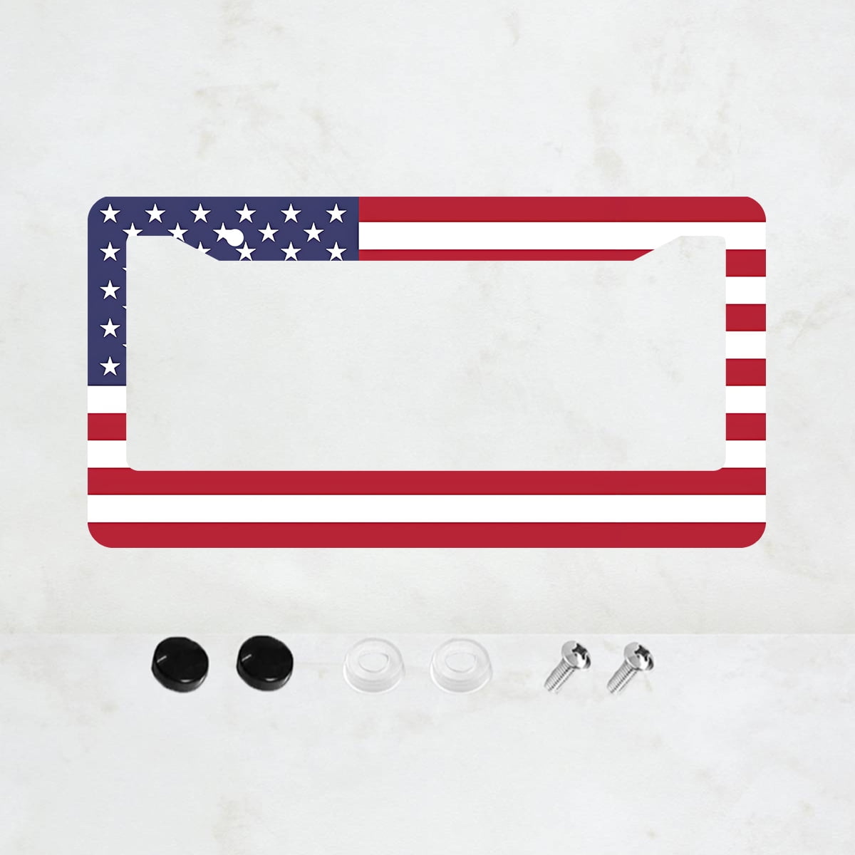 Red and White Flag License Plate Prame Aluminum Rust-Proof Auto Parts ...