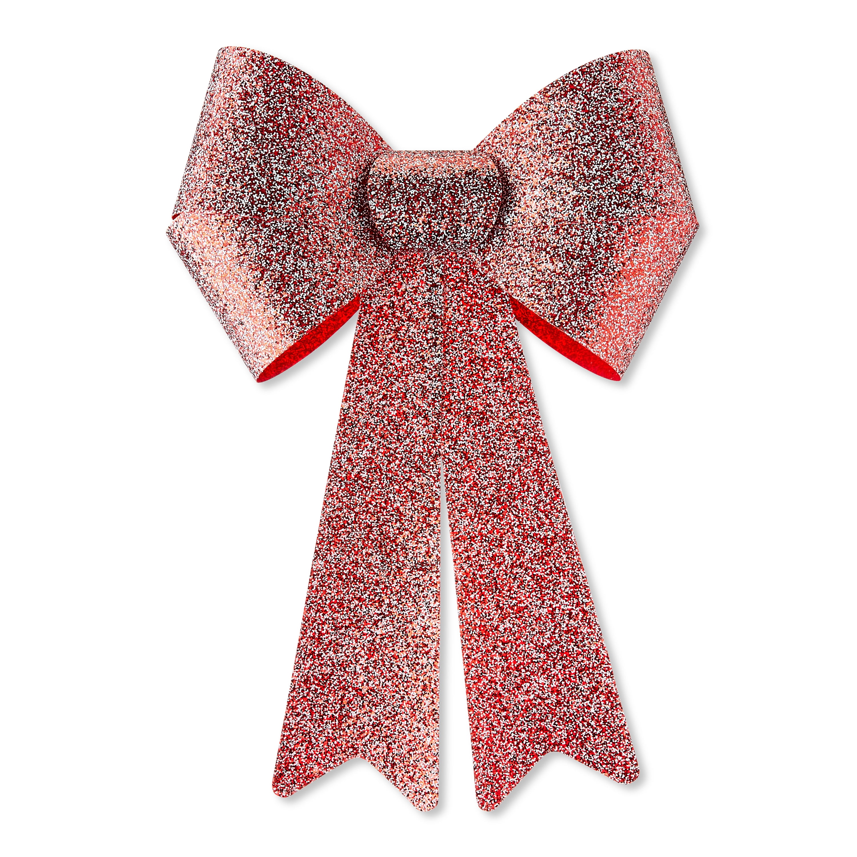 Red & White Glitter Plastic Christmas Bow, 11 in, by Holiday Time ...