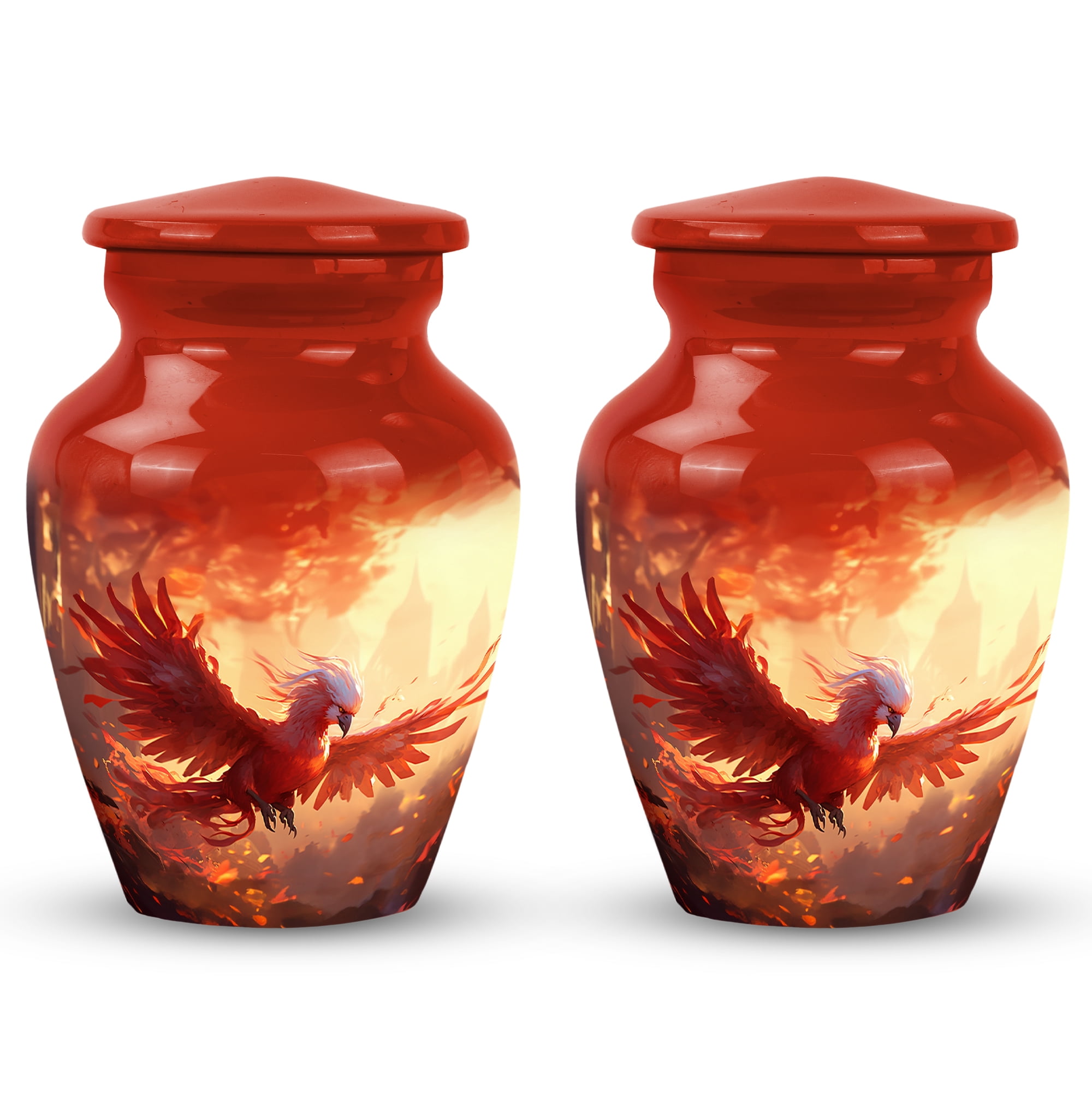 Red And White Head Phoenix Mini Cremation Urns For Ashes - Little ...