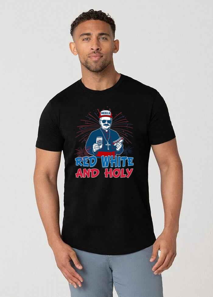 Red White Holly Shirt Pope Leo XIV Robert Francis Prevost First ...