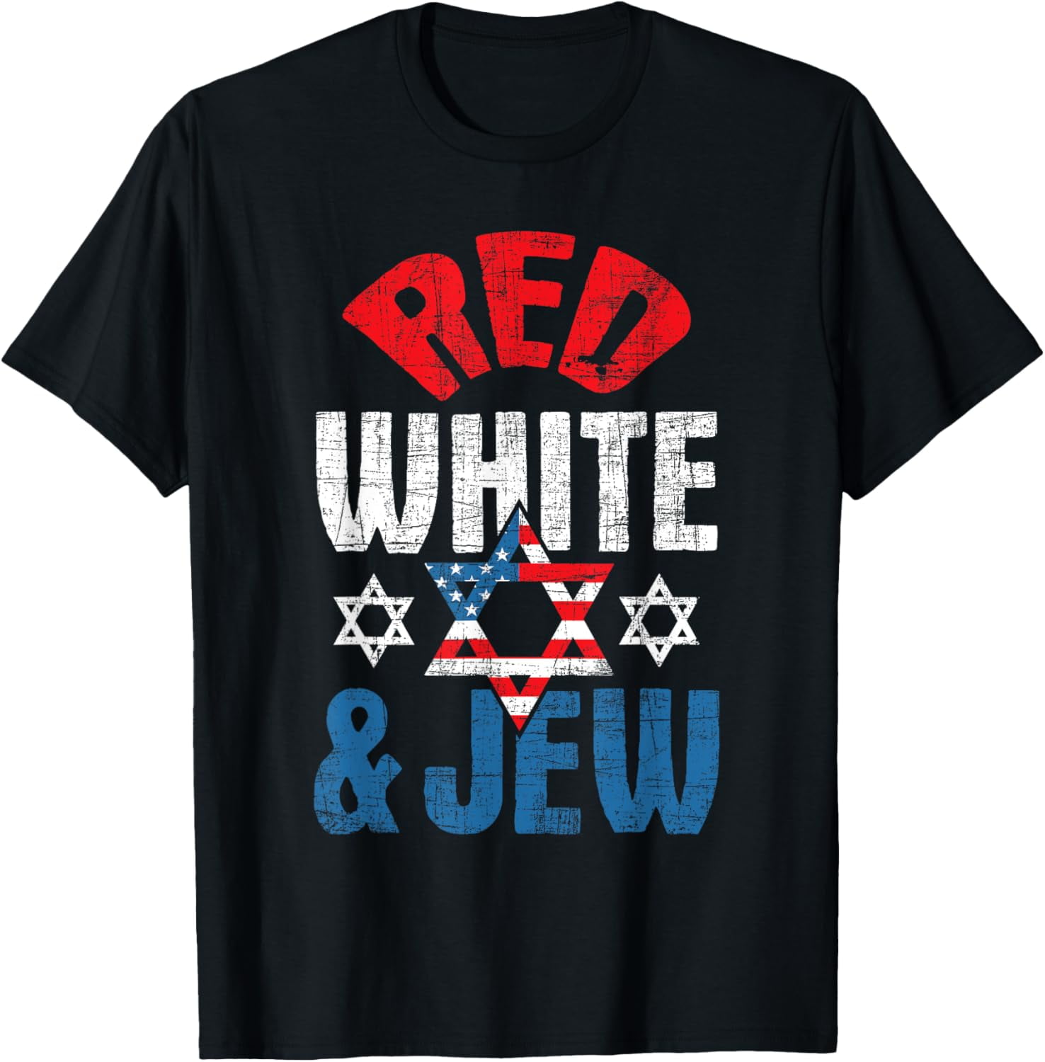 Red, White & Jew - USA American Flag Jewish Star Of David T-Shirt ...