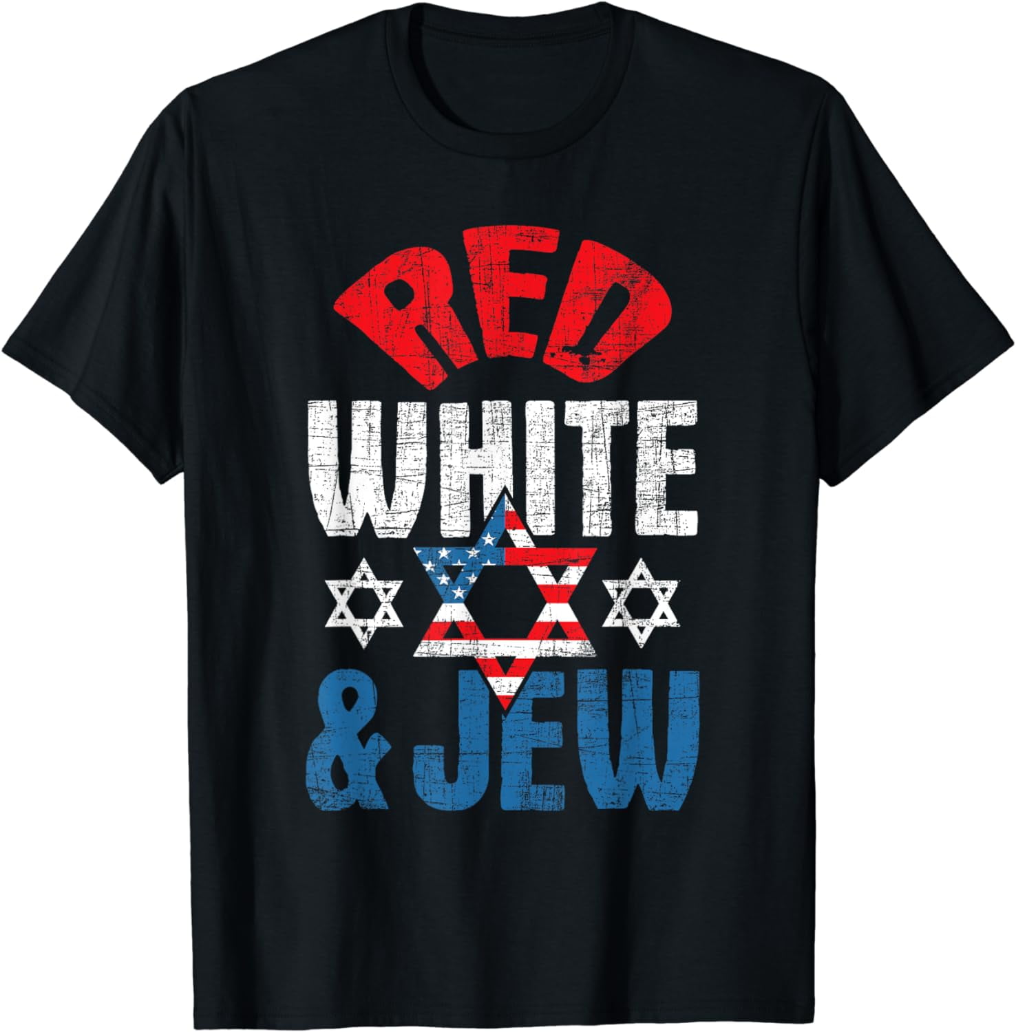 Red, White & Jew - USA American Flag Jewish Star Of David T-Shirt ...
