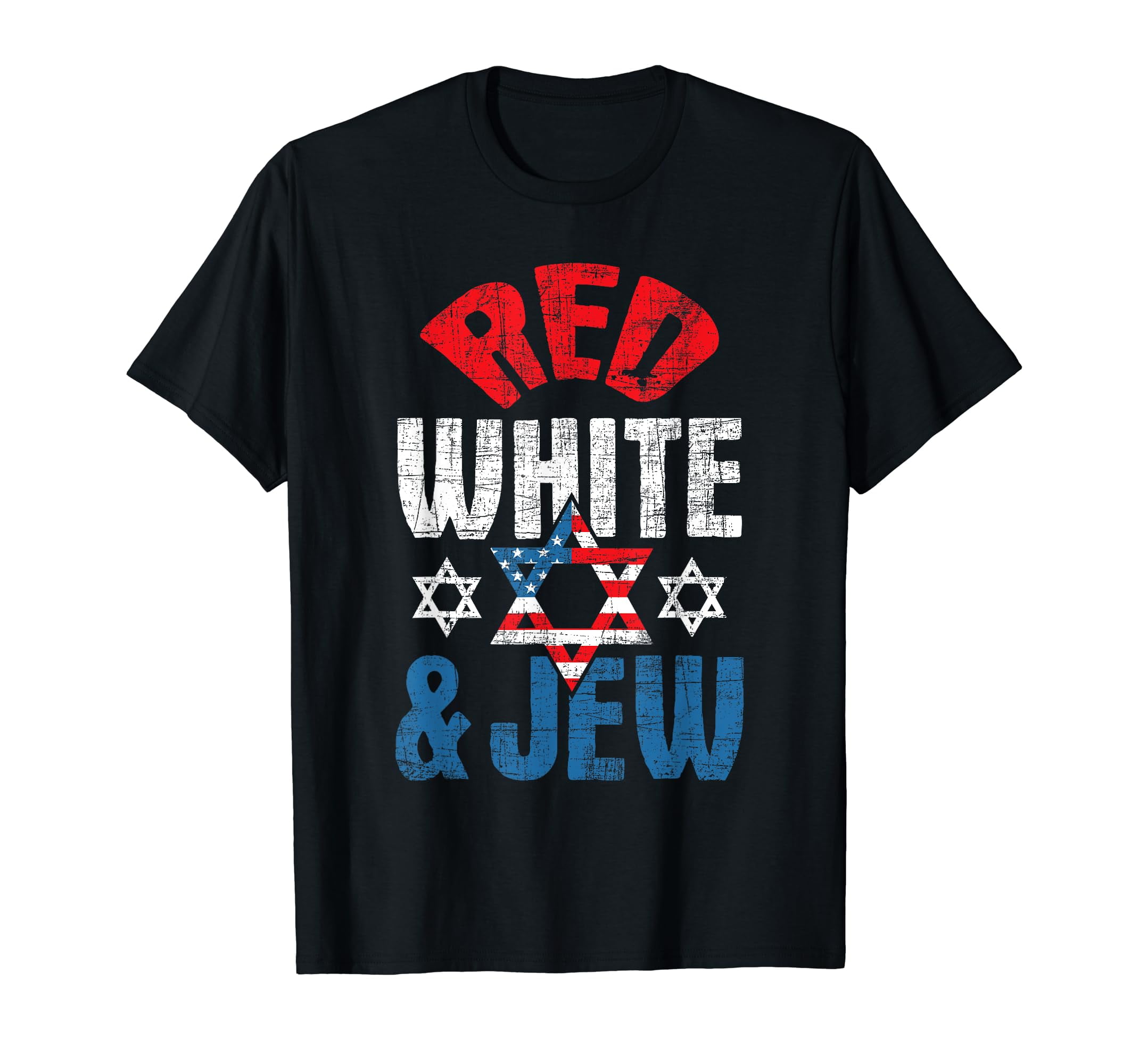 Red, White & Jew - USA American Flag Jewish Star Of David T-Shirt ...