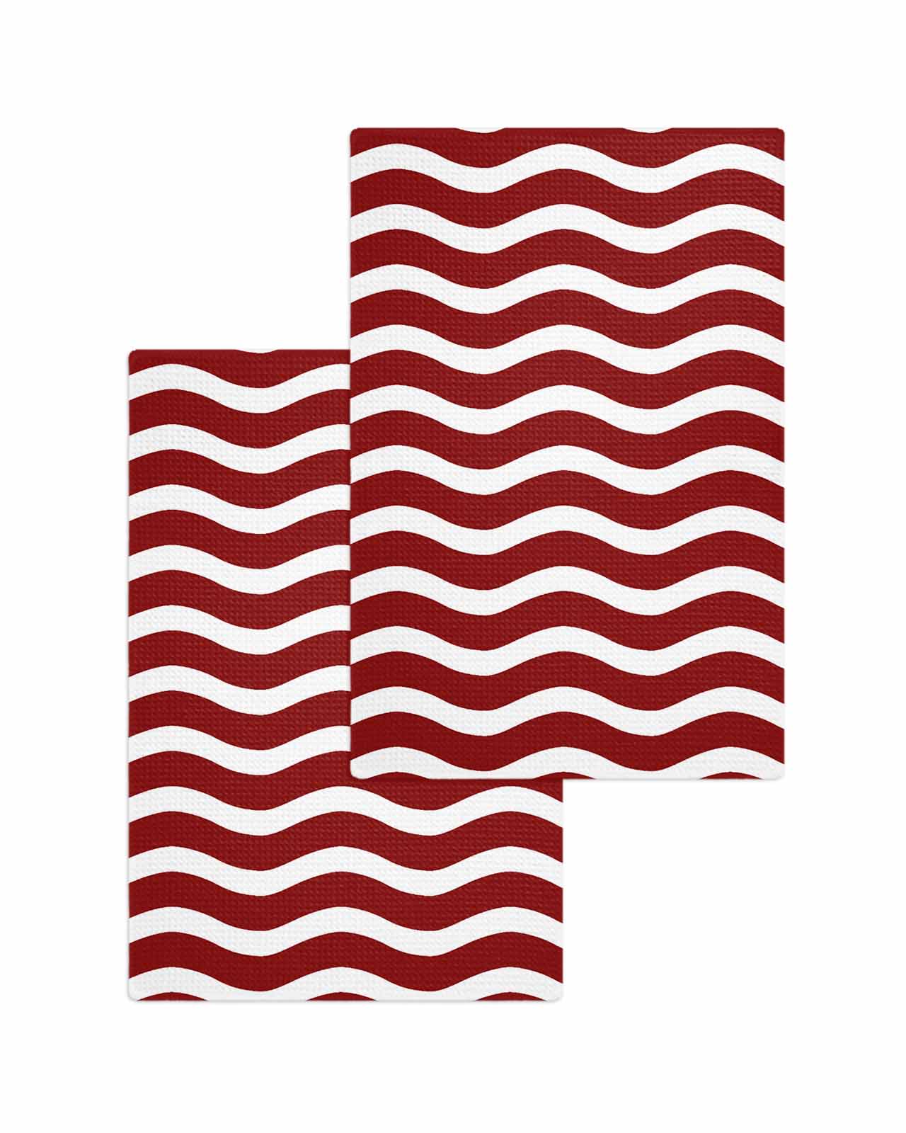 Red White Kitchen Dish Towels for Drying Dishes Set of 2, Modern ...