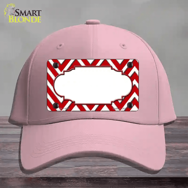 Red White Large Chevron Center Scallop Novelty License Plate Hat Cotton ...