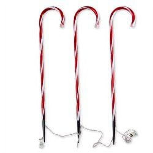 (2 pack) Red & White Light-up Candy Cane Christmas Yard Stakes, 26 in ...