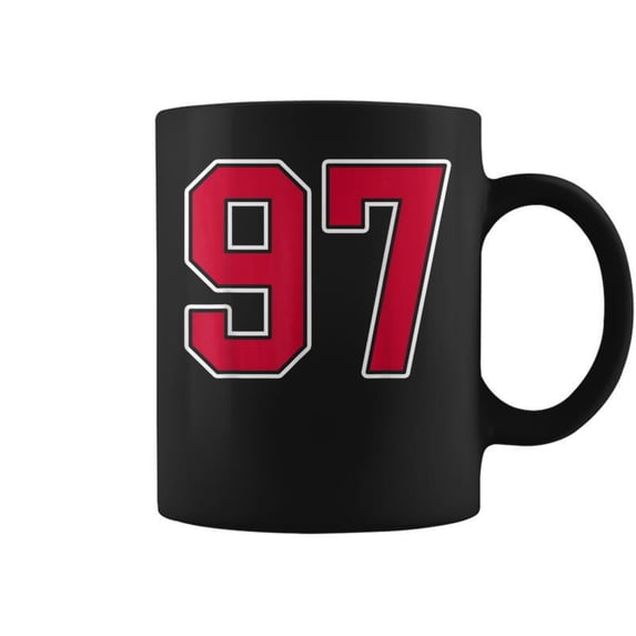 Red White Number 97 Jersey Player Uniform 97 Coffee Mug - Walmart.com