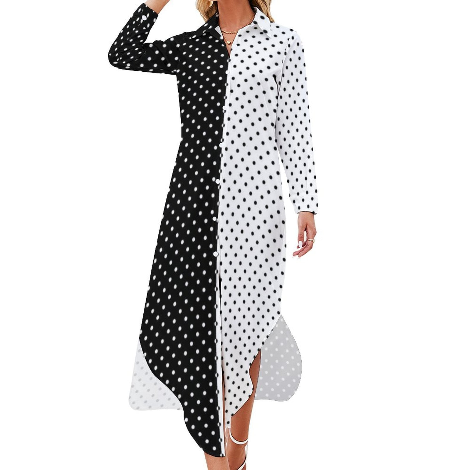 Red White Polka Dot Casual Dress Kusama Yayoi Inspired Streetwear ...