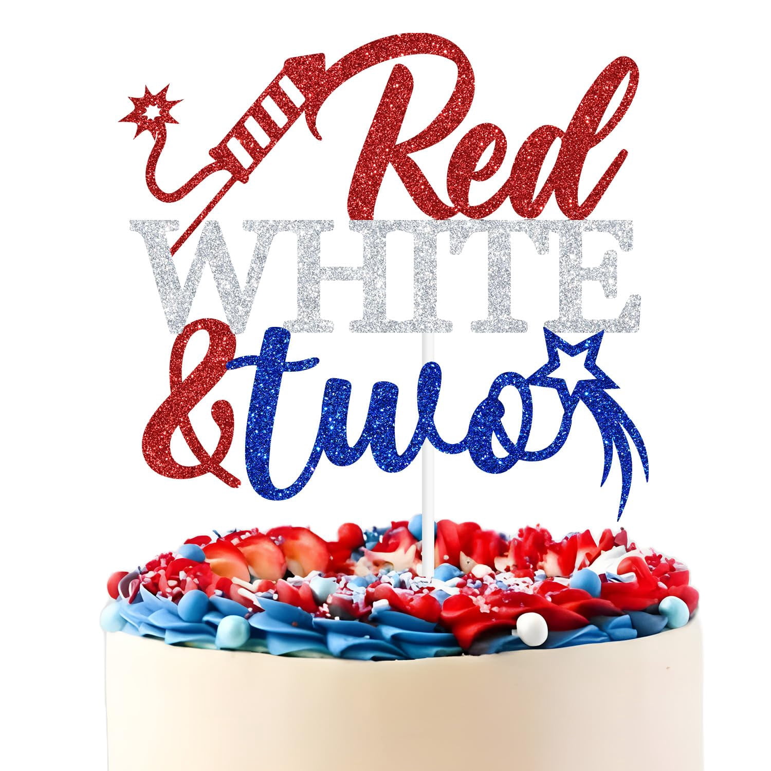 Red White & PresNok Two Cake Topper, Patriotic 4th of July 2nd Birthday ...