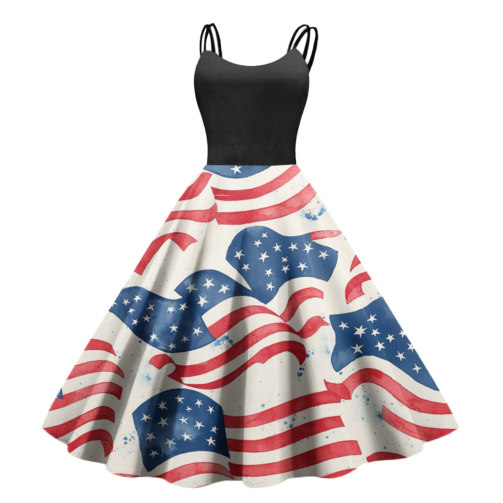 Red White And Royal Blue, 4Th Of July 50S Spaghetti Strap Dresses Sexy ...