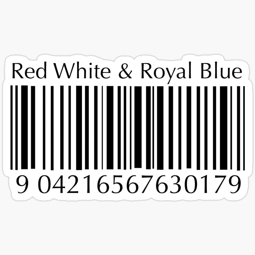 Red White & Royal Blue Barcode Sticker Phone Decal Water Bottle ...