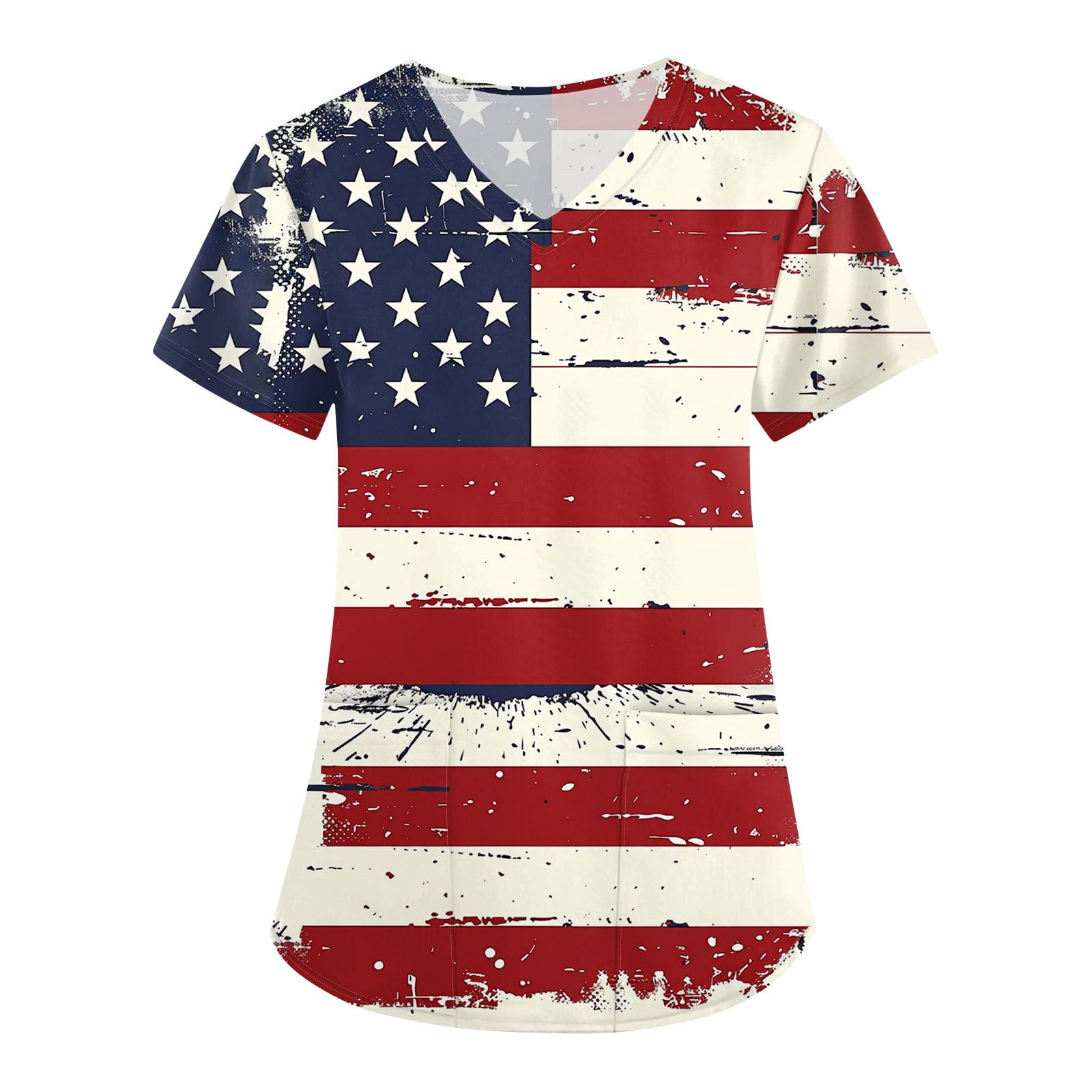 Red White And Royal Blue, Scrubs For Women Tops 4Th Of July V Neck ...