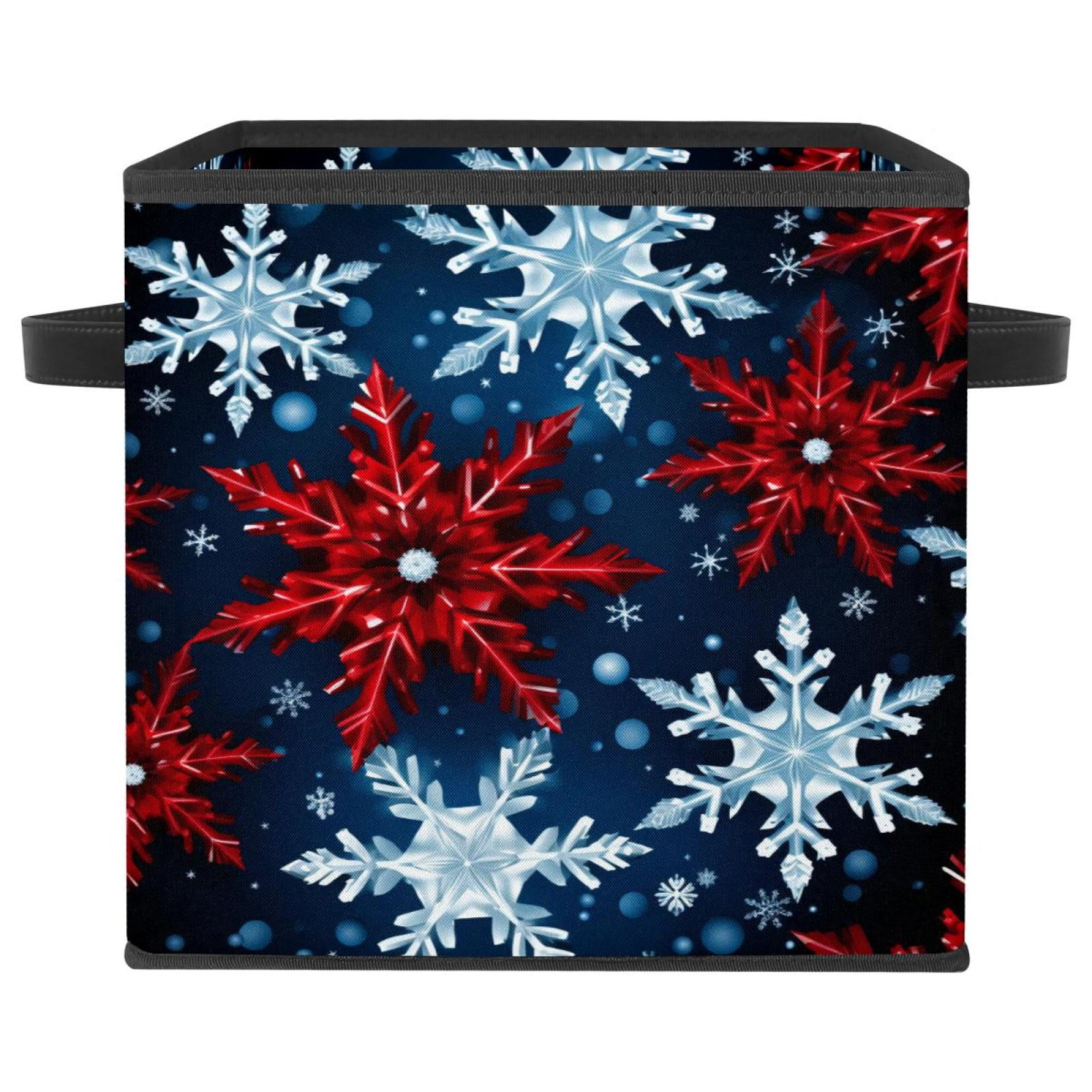 Red and White Snowflakes Storage Bins, Extra Large Closet Storage Cube ...