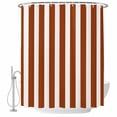 Red White Stripes Shower Curtain Set with Hooks, Simple Classic Modern ...