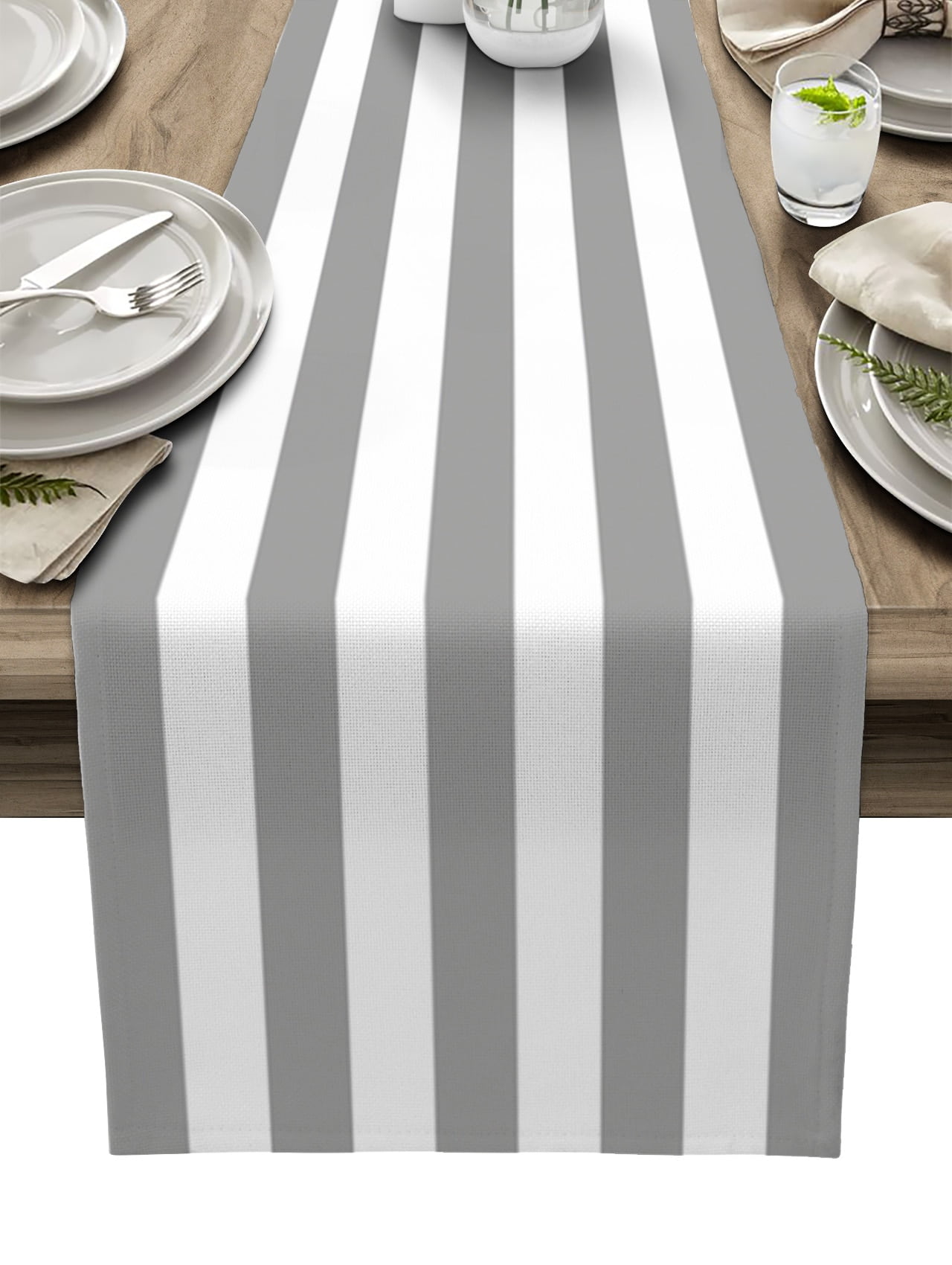 Red White Stripes Table Runner Home Wedding Decor Table Flag Mat Table ...