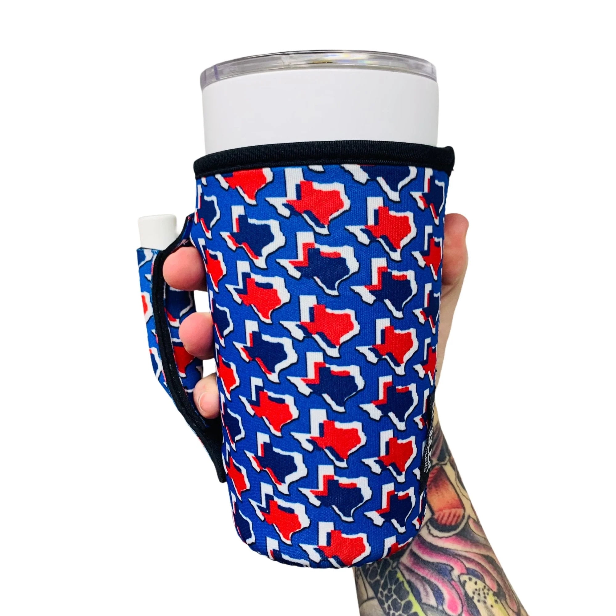 Red White Texas 20oz Large Coffee / Tea / Tumbler Handler™ - Walmart.com