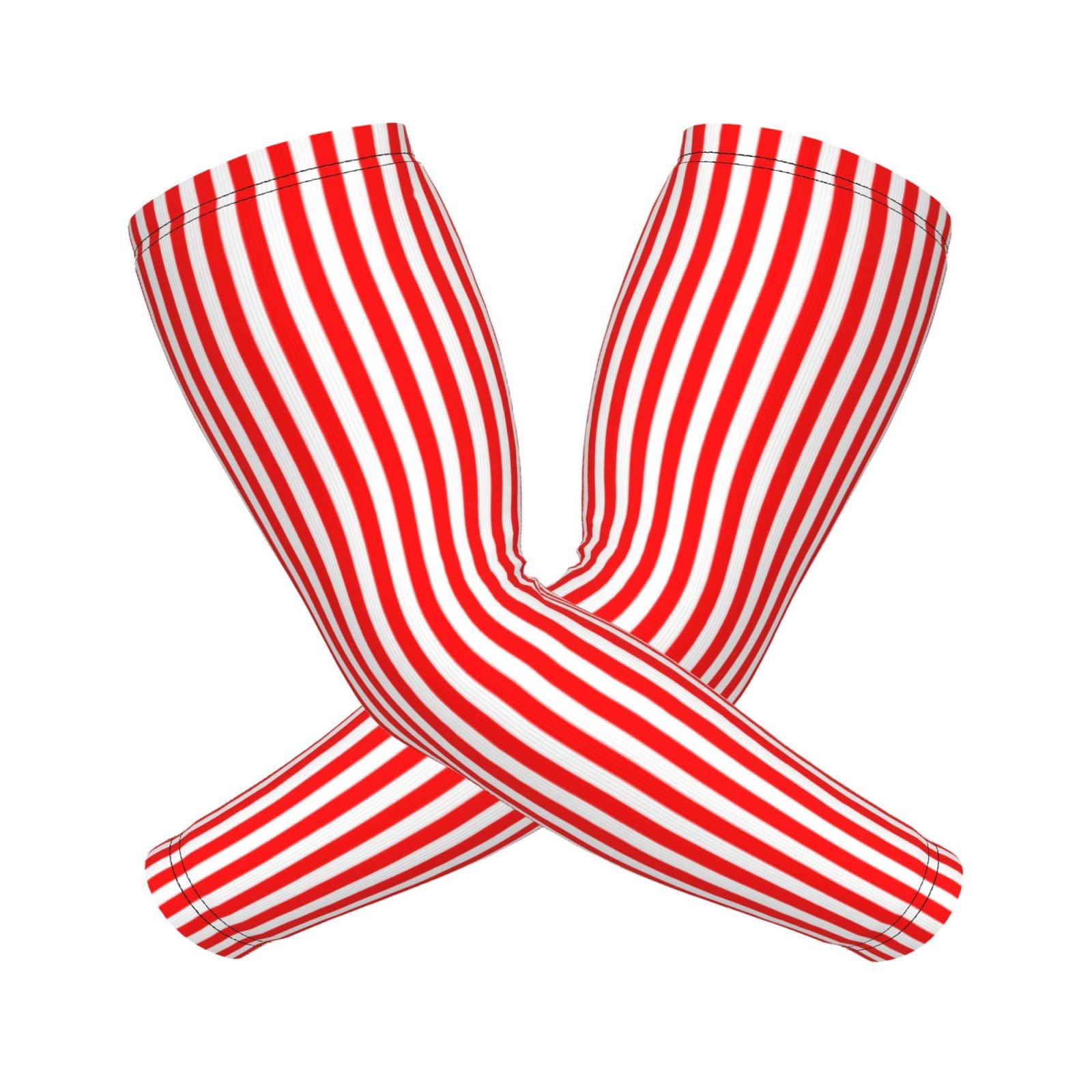 Red White Vertical Stripe Arm Sleeves For Men And Women Compression Sun ...