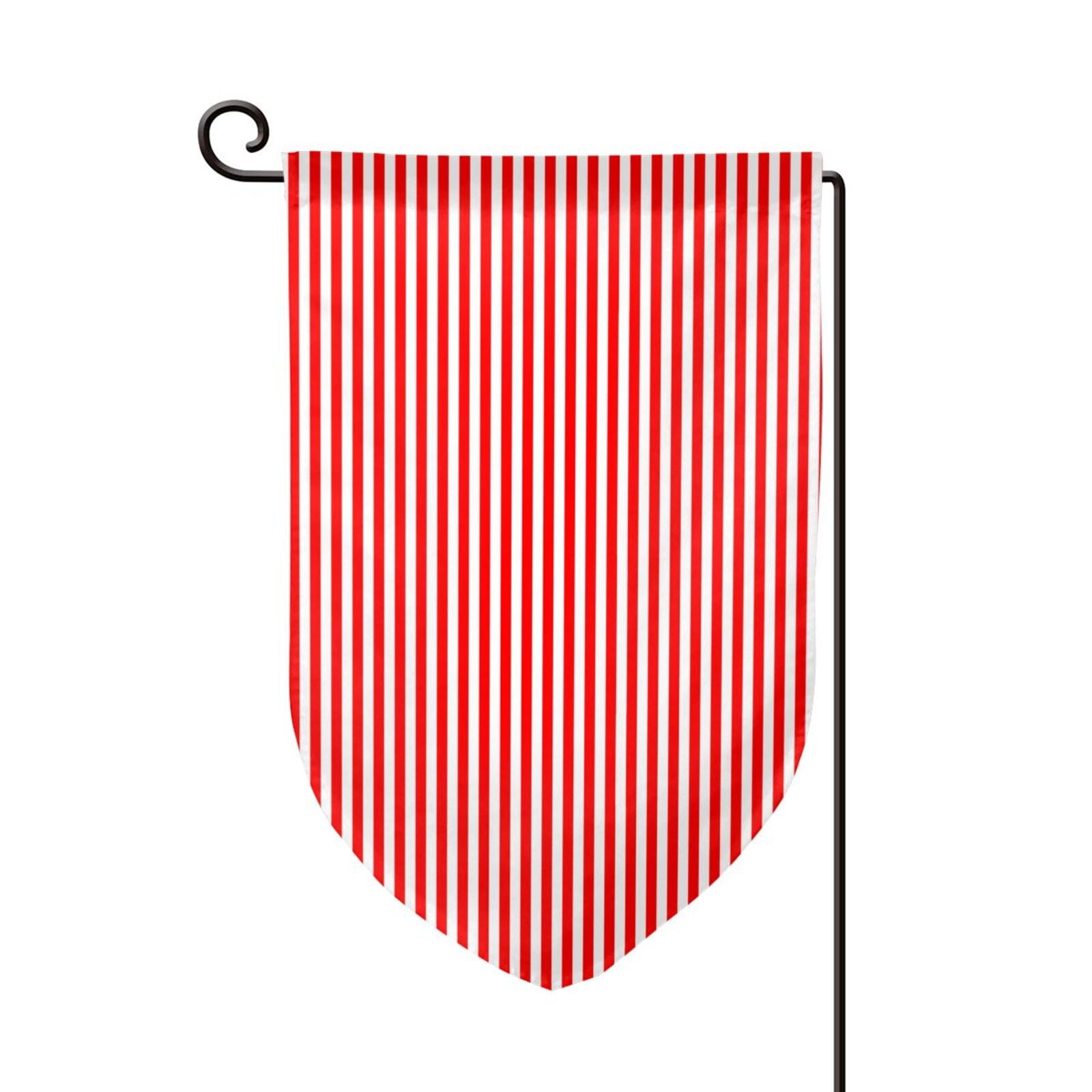 Red White Vertical Stripe Pattern Garden Flag Double Sided Flags with ...