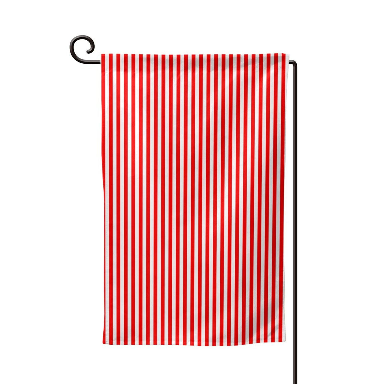 Red White Vertical Stripe Pattern Garden Flag Double Sided Flags with ...