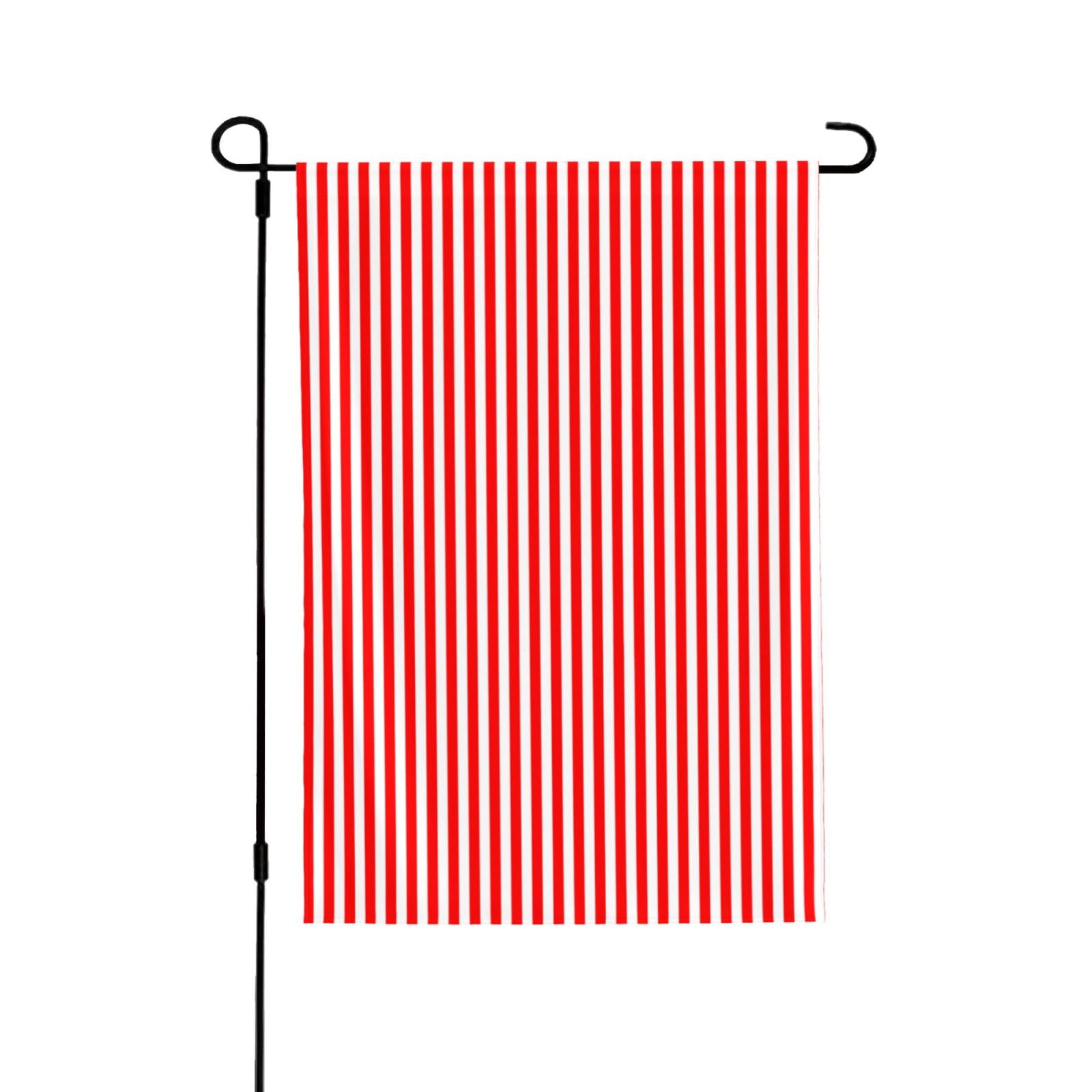 Red White Vertical Stripe Pattern House Flag Double Side Garden Flag ...