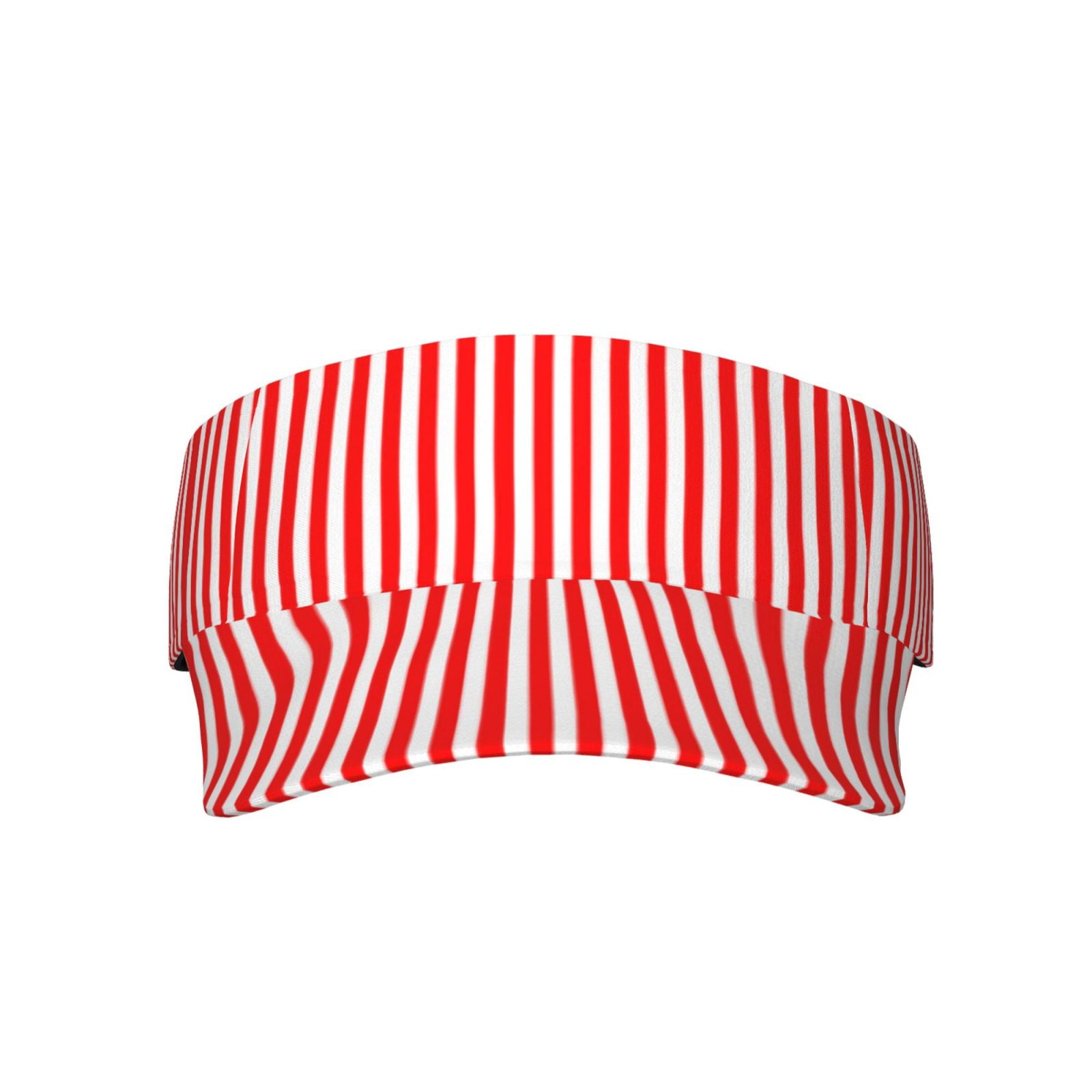 Red White Vertical Stripe Pattern Visor Hats Adjustable Beach Sun ...