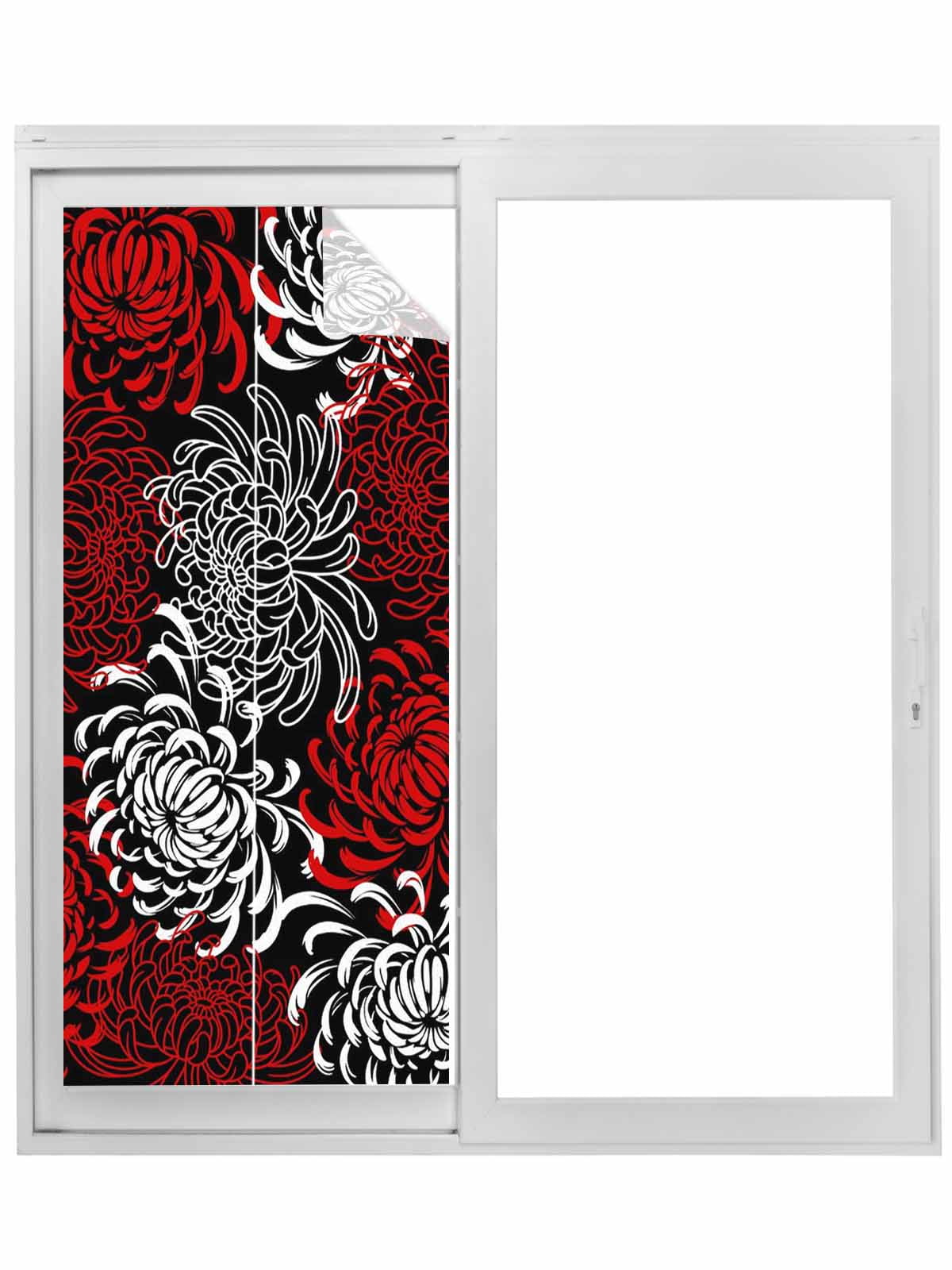 Red White Window Privacy Film Stained Glass Window Film Decorative ...
