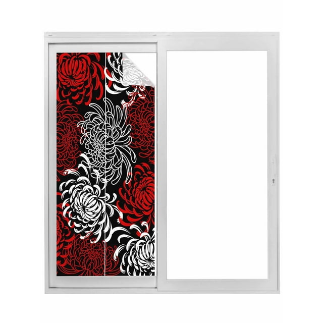 Red White Window Privacy Film Stained Glass Window Film Decorative ...