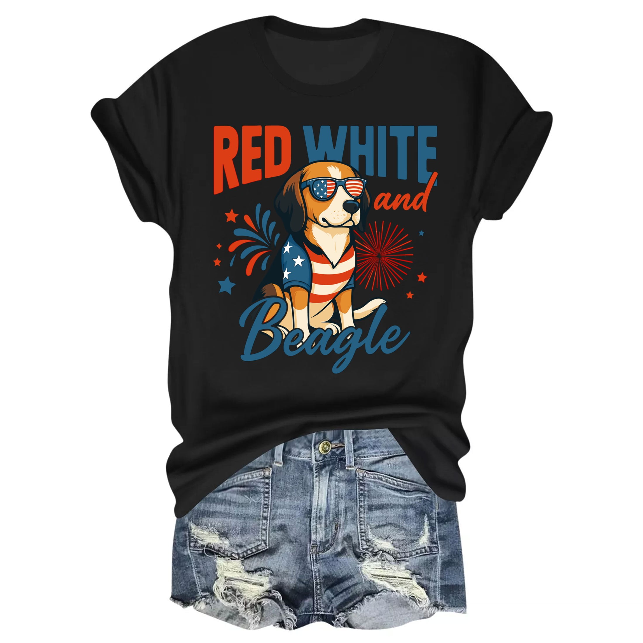 Red White and Beagle T-Shirt – Patriotic Pup Design – Perfect for Dog ...
