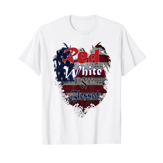 Red White And Blessed 4th Of July Shirt For Christian Tee
