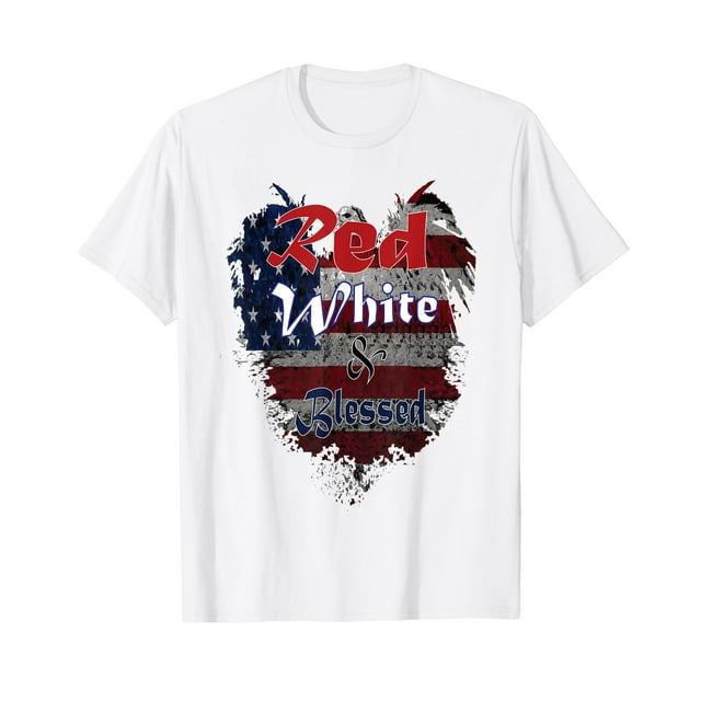 Red White And Blessed 4th Of July Shirt For Christian Tee