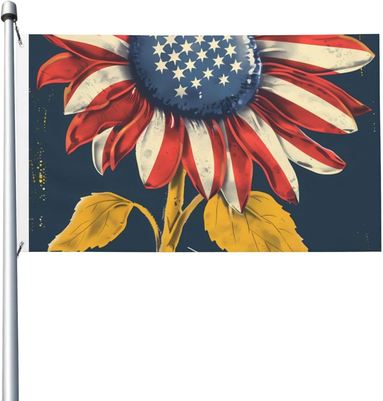 Red White and Blue Flower 4.85x8 ft Flag Patriotic,Independence Day ...