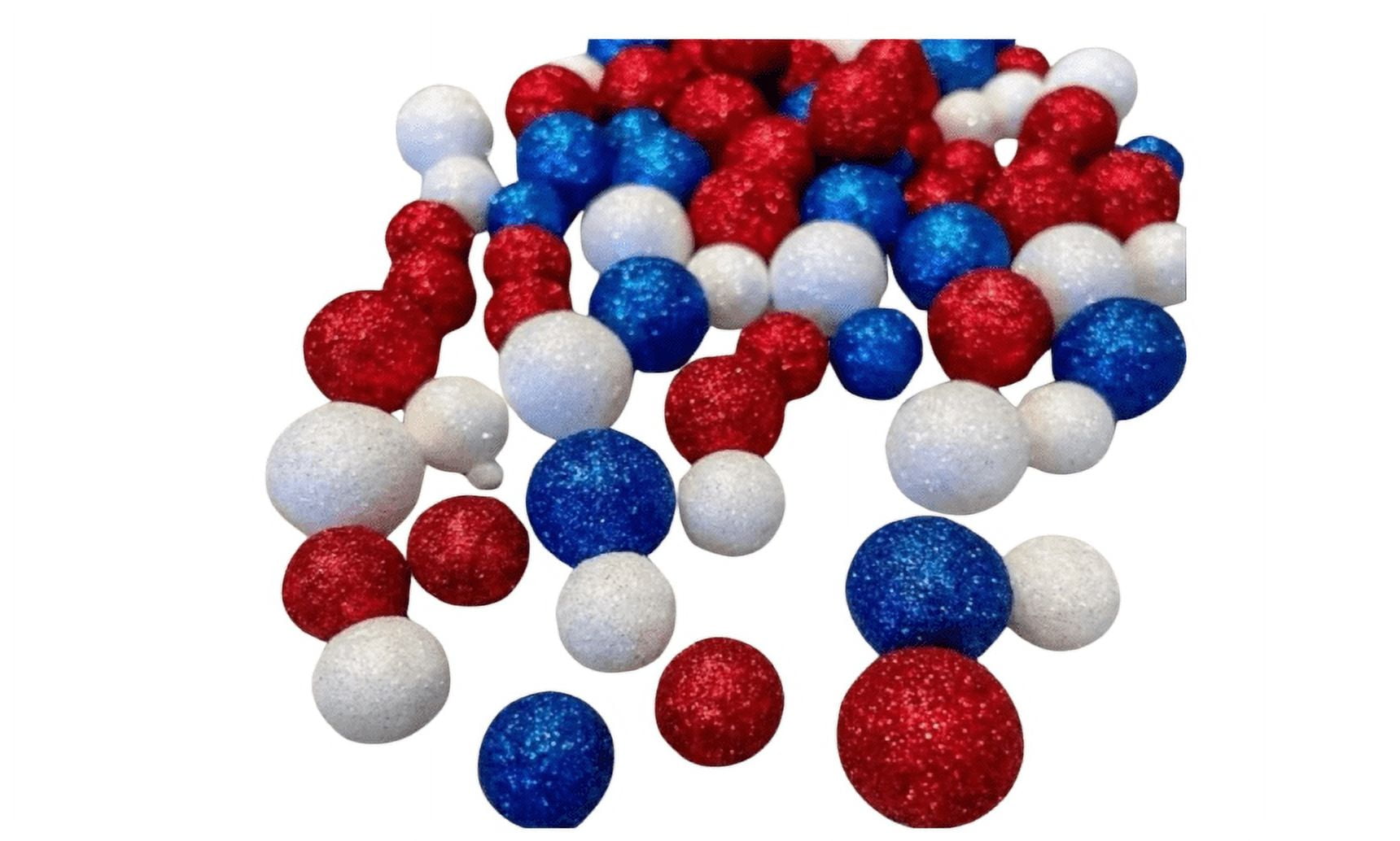 Red, White and Blue Foam Bowl & Vase Filler - Glittered Foam Decorating ...