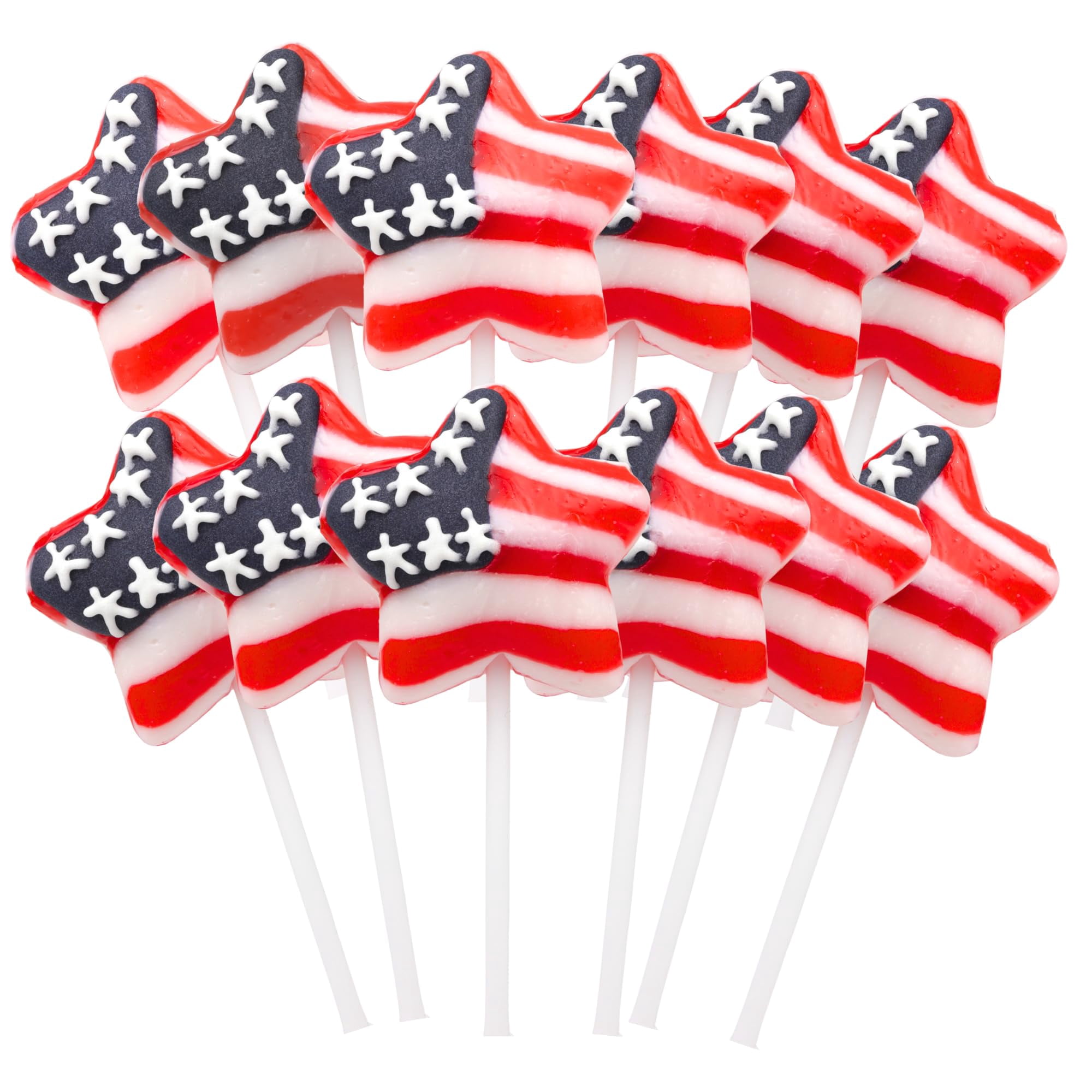 Red, White and Blue KEF28 Candy, American Flag Star Suckers, 4th of ...