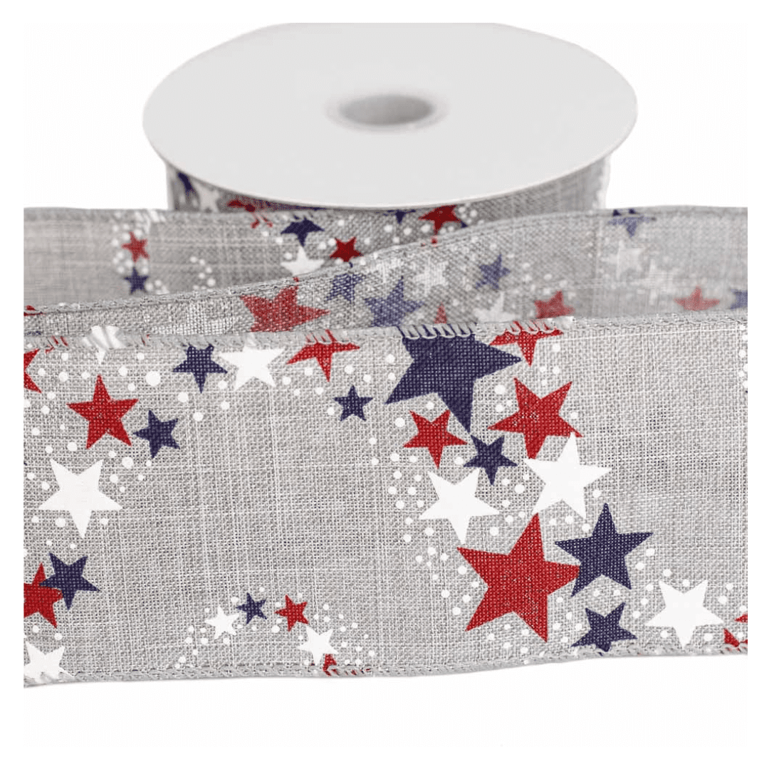 Red White and Blue Stars Wire-Edged Ribbon - For Patriotic and Everyday ...