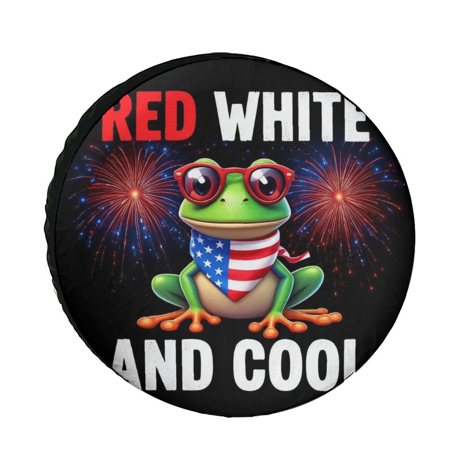 Red White and Cool Patriot Frog 4th of July Spare Tire Cover 14-16inch ...