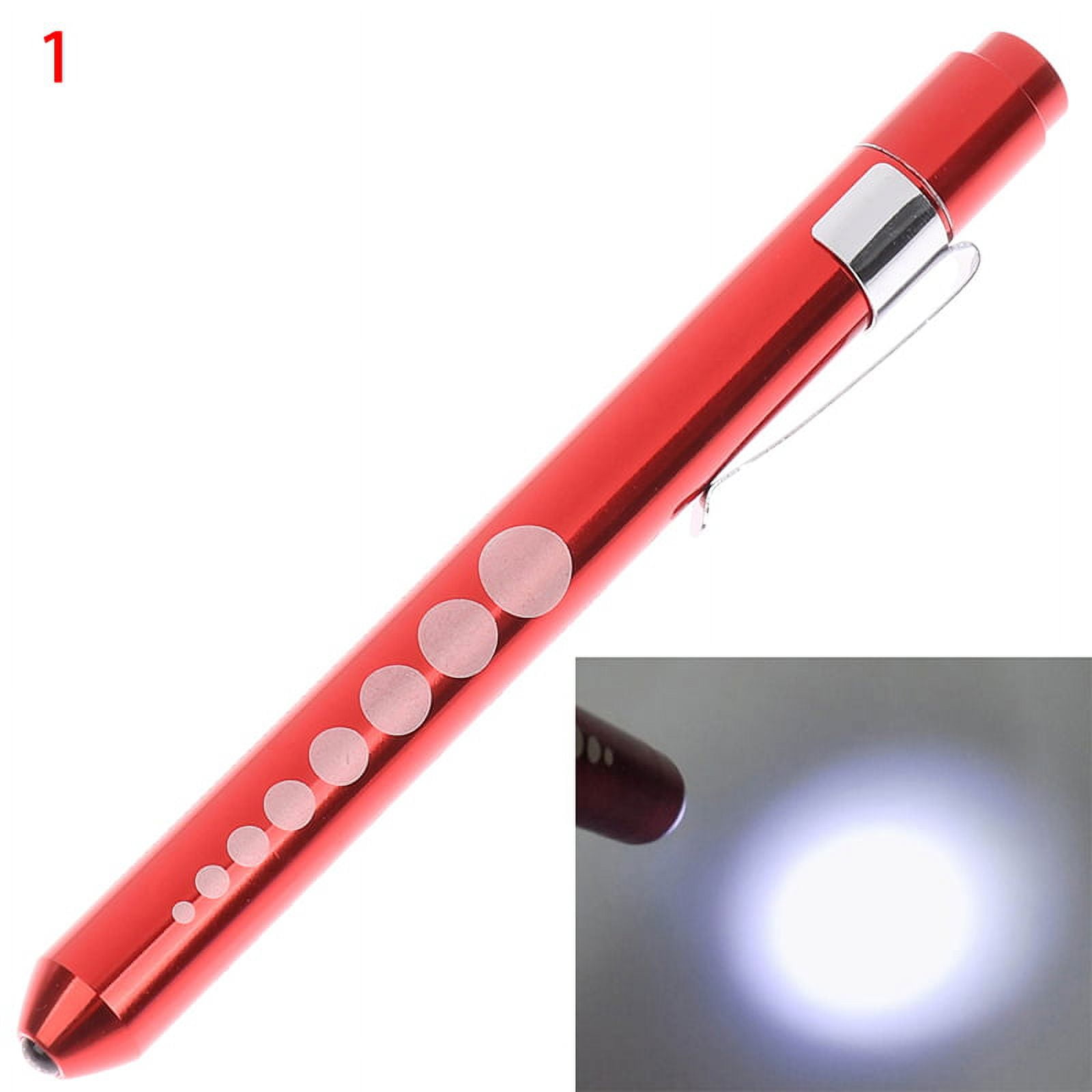 (Red - White light) LED Flashlight Work Light First Aid Pen Light Torch ...
