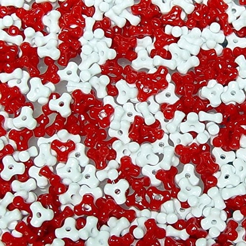 Red and White tri propeller Beads for Jewelry Making Bracelets ...