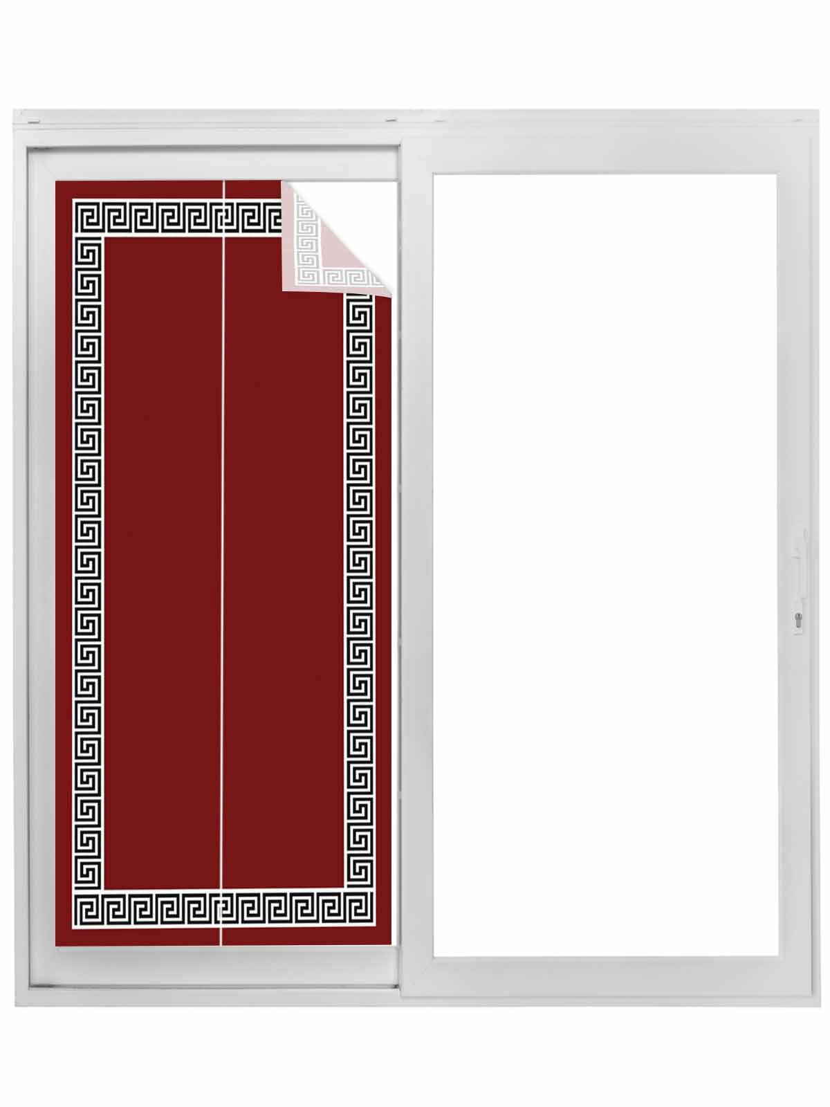 Red Window Privacy Film, Black Modern Geometric Abstract Art Aesthetics ...