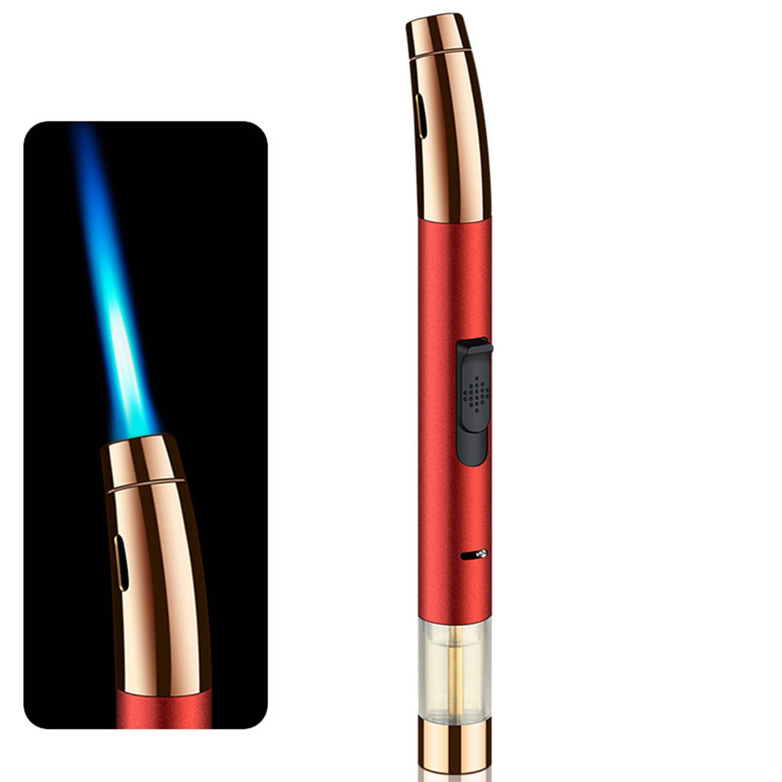 Red Windproof Torch Lighter Adjustable Flame Butane Fuel For Camping ...