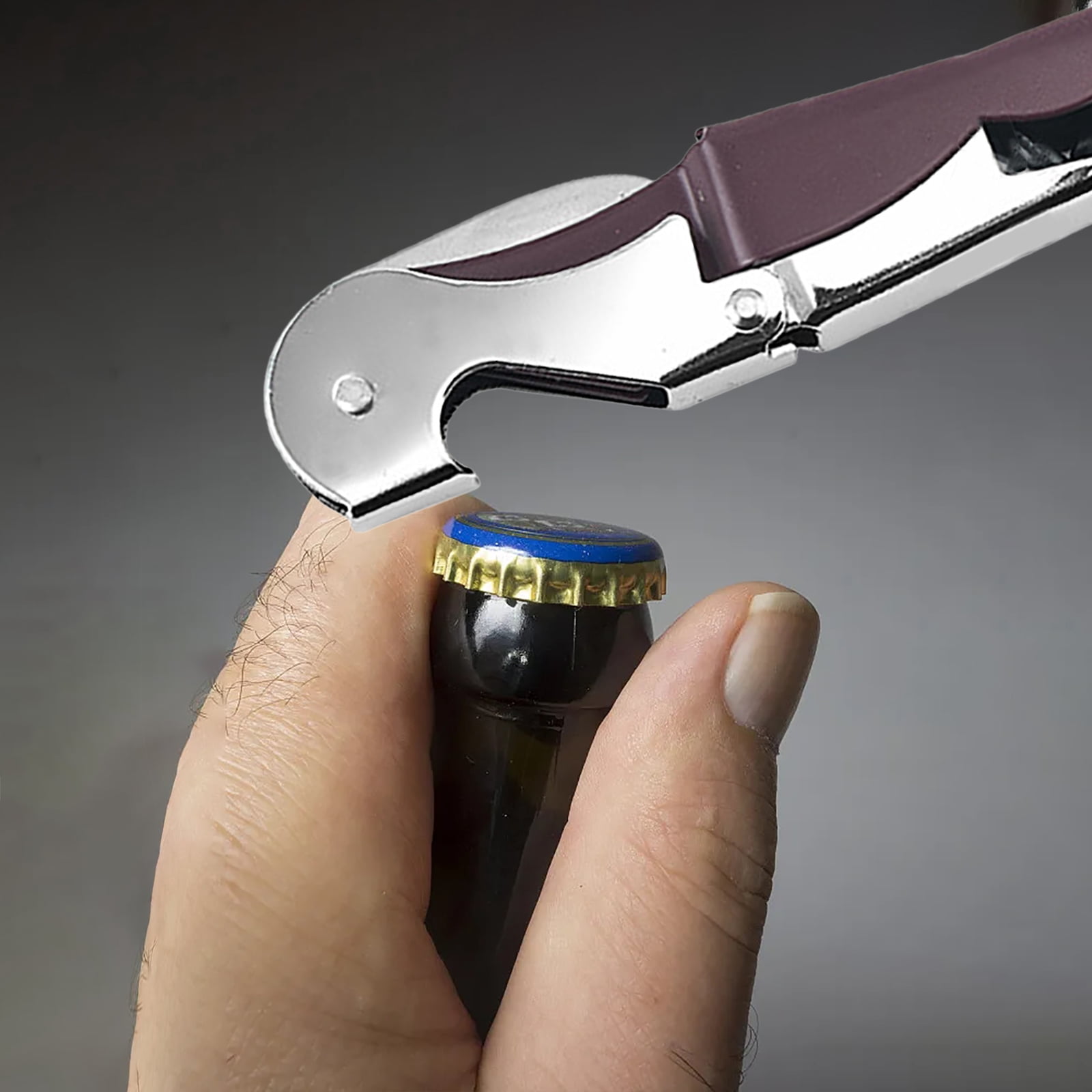 Red Bottle Opener with Comfortable Rosewood Handle and Sharp Micro ...