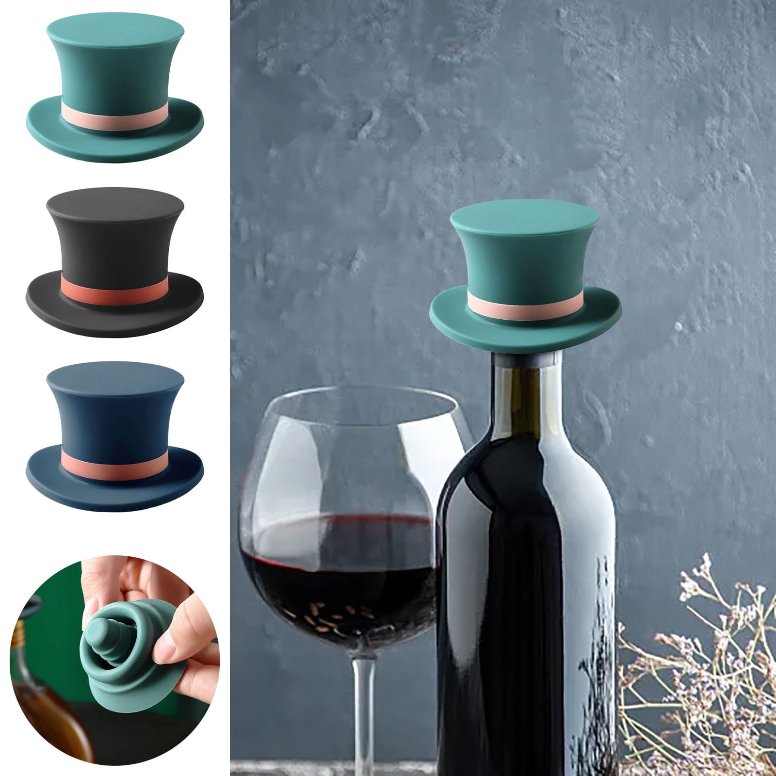 Red Wine Bottle Stoppers, Grape Caps, Preserve Taste, 3 Color Options ...