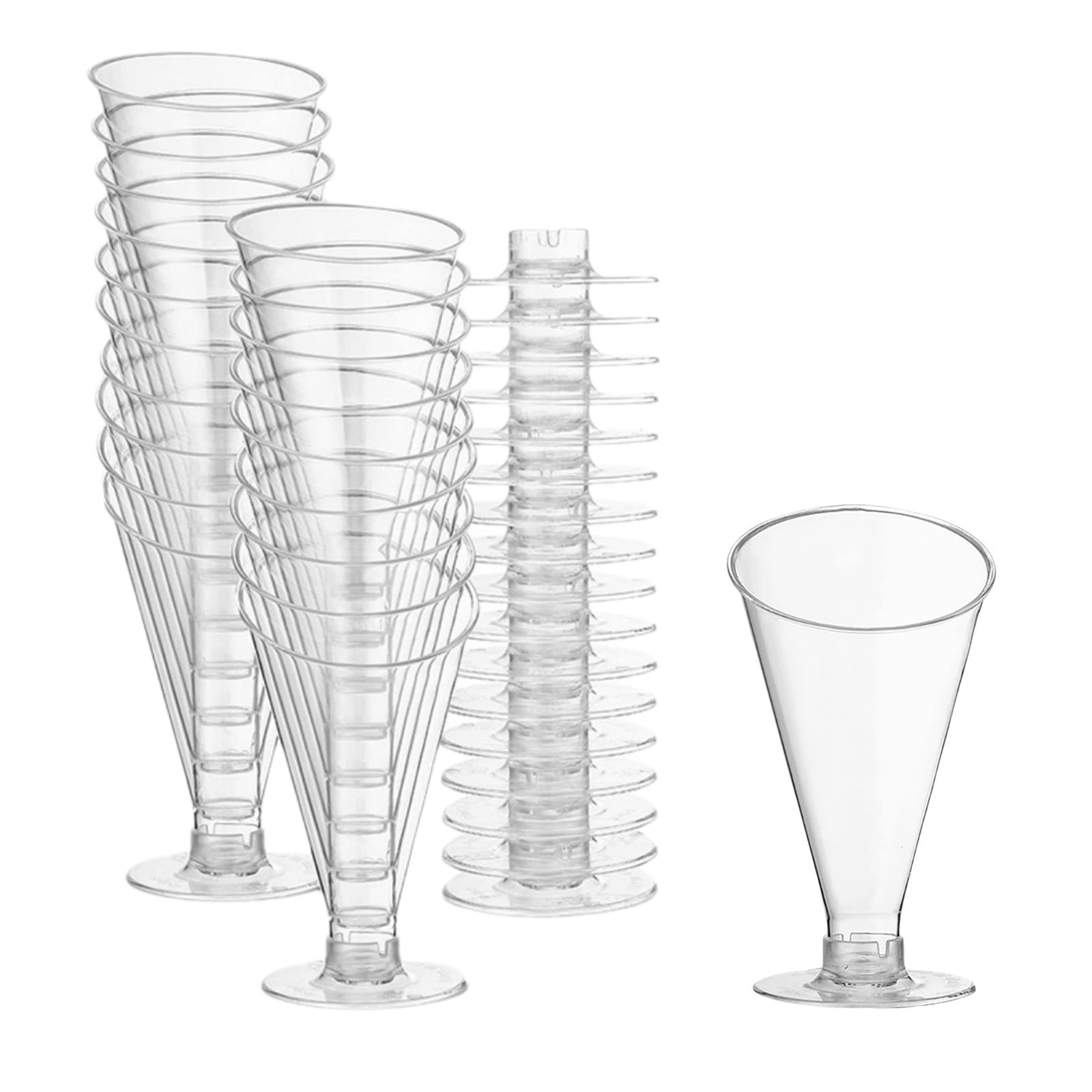 Red Wine Champagne Glass Cups, Disposable Plastic Dessert, 20PC Set ...