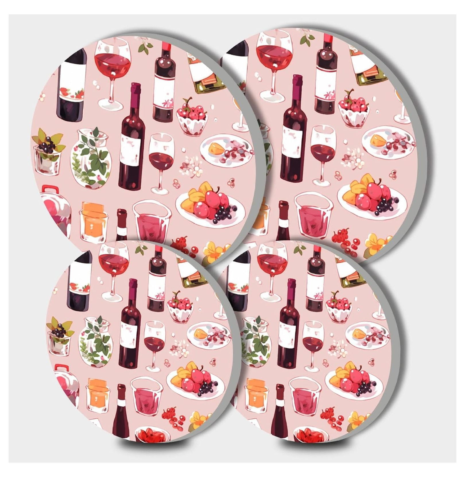 Red Wine Collection Art Stove Burner Covers Set of 4,Wine Bootle Stove ...