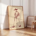 Red Wine Cowgirl Burgundy Western Minimalist Fashion Illustration ...