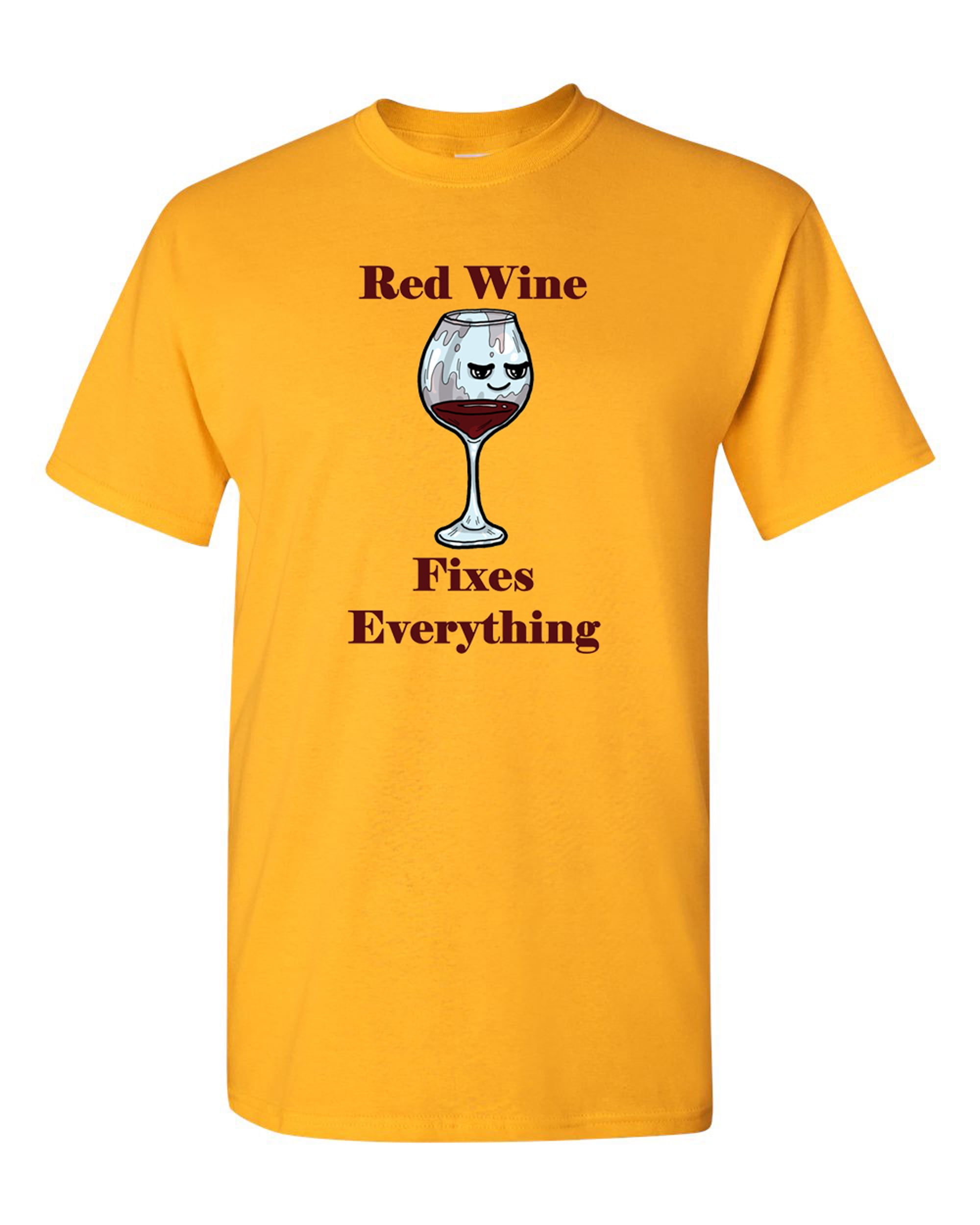 Red Wine Fixes Everything Adult DT T-Shirts Tee - Walmart.com