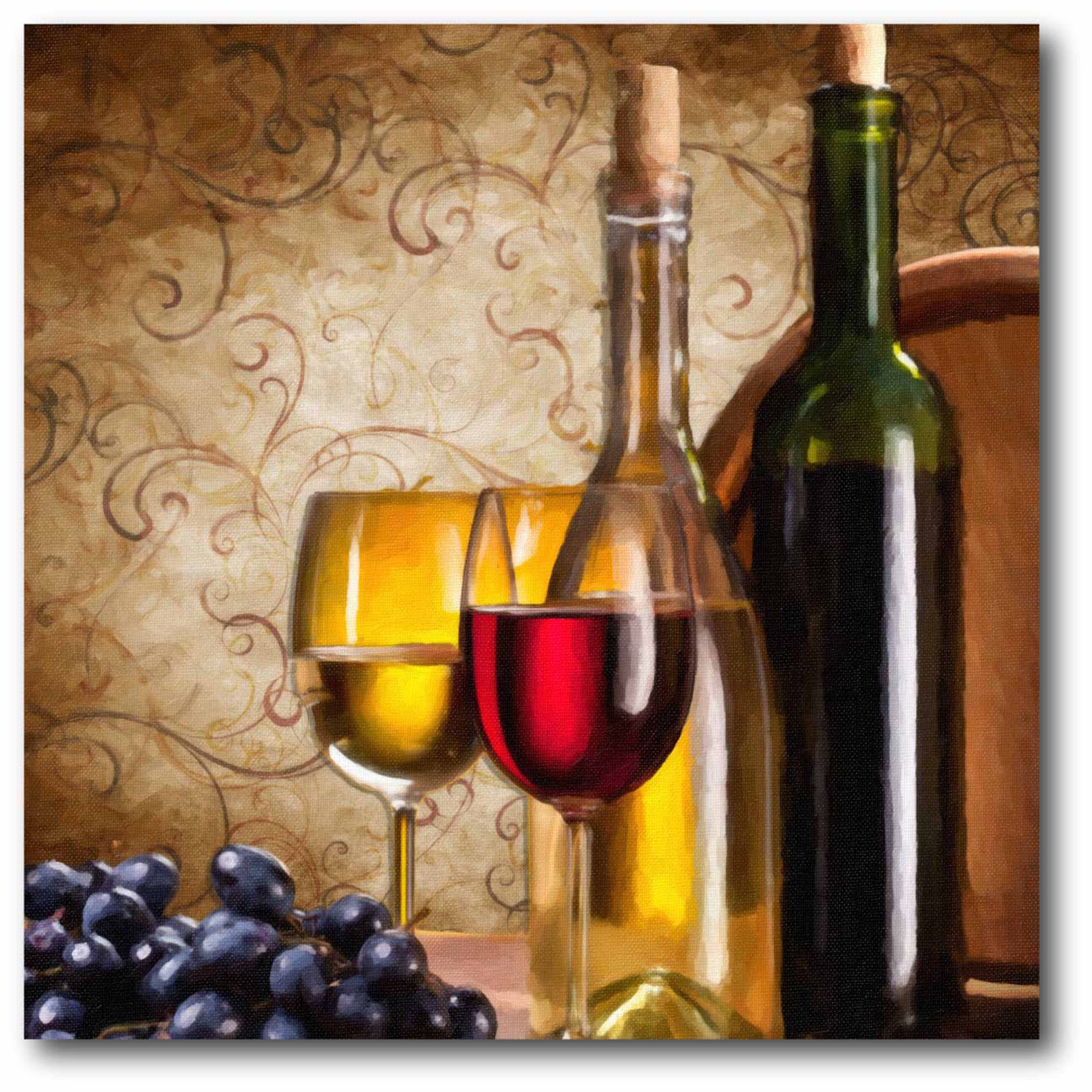 Red & Wine Gallery-Wrapped Canvas Wall Art - 16x16 Canvas - Walmart.com