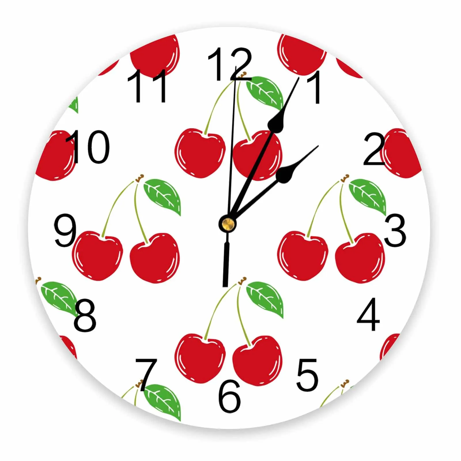 Red Wine Grape Fruit Round Wall Clock Acrylic Hanging Silent Time Clock ...