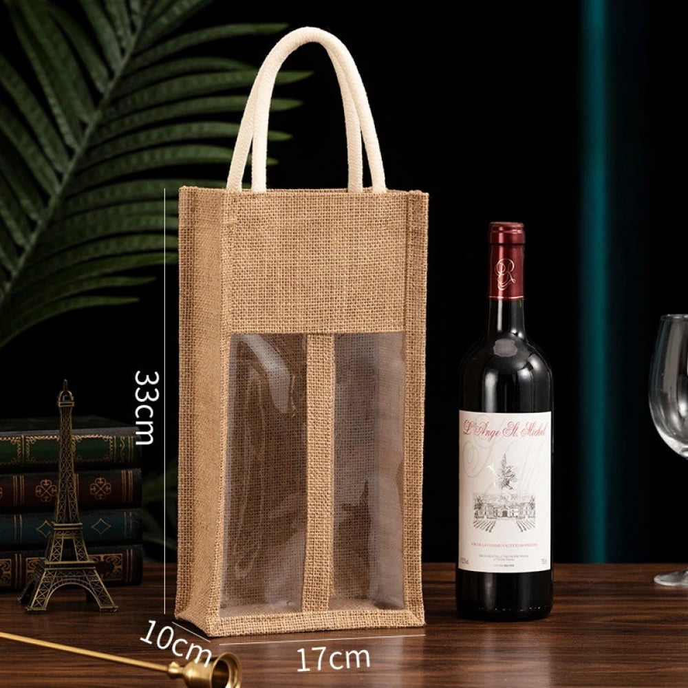 Red Wine Handbag Wine Gift Box with Window Single Double Bottle ...